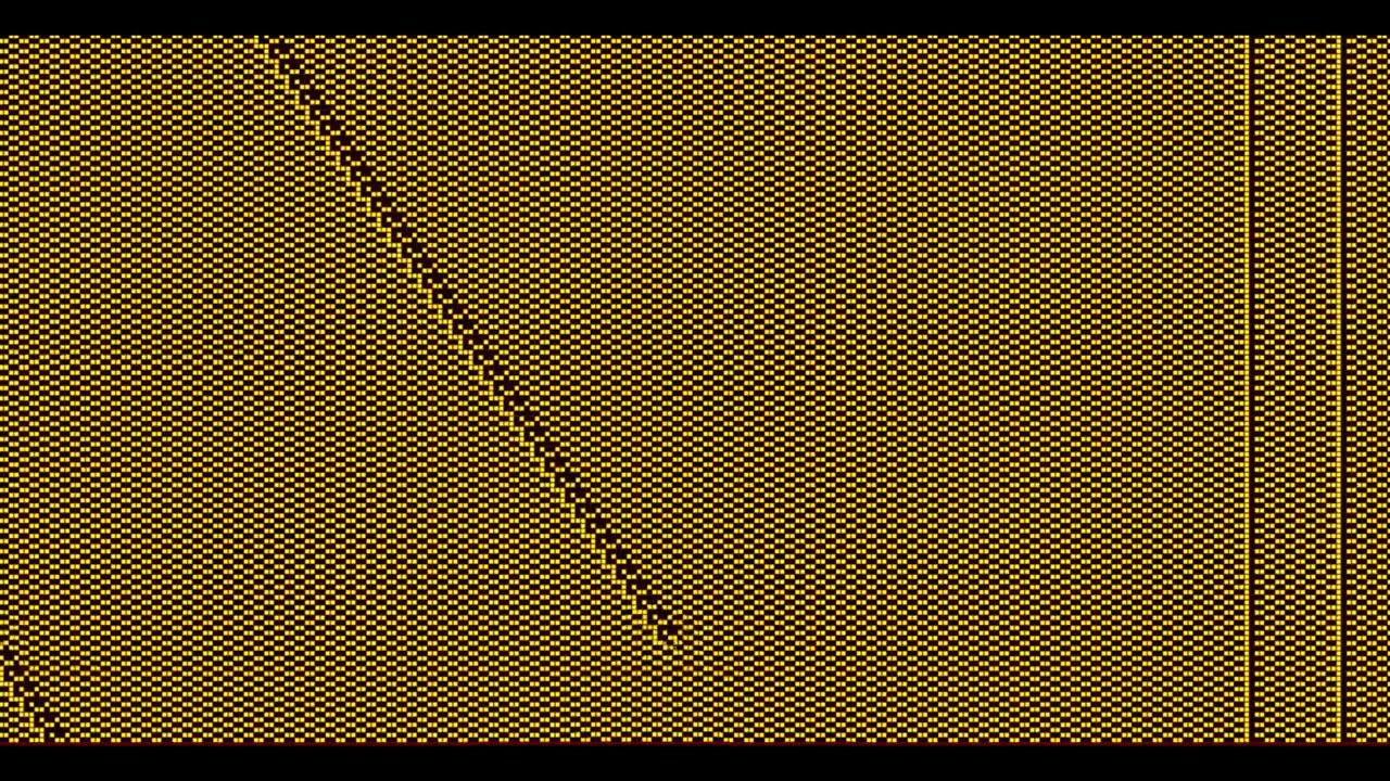 CA 1D Binary -  Relief gliders