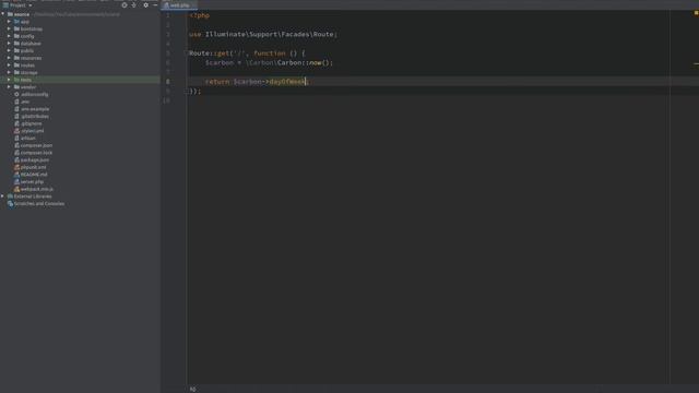 PHP Laravel format today's week day with Carbon - How to get the name of the current day of the ...