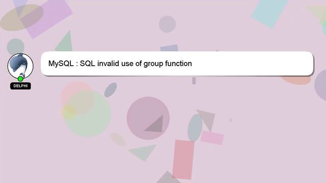 MySQL : SQL invalid use of group function – смотреть онлайн видео от SQL и MySQL Мониторинг баз ...