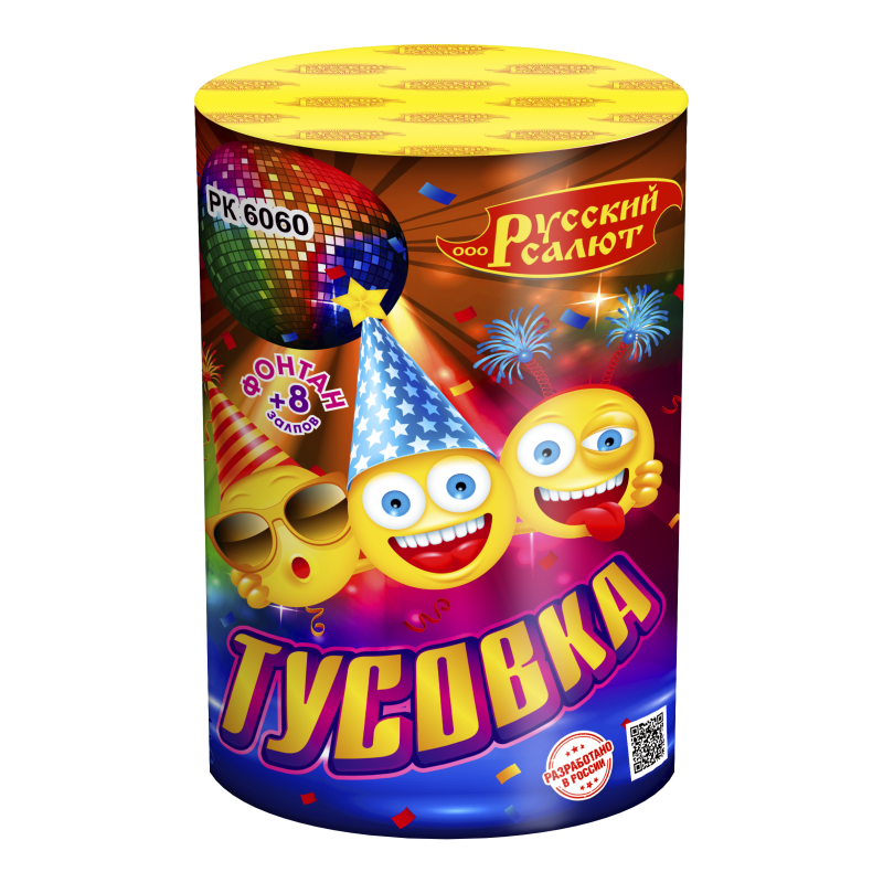 Фонтан + 8 залпов Тусовка 0,8" х 9 РК6060 Русский салют | Пиромаркет