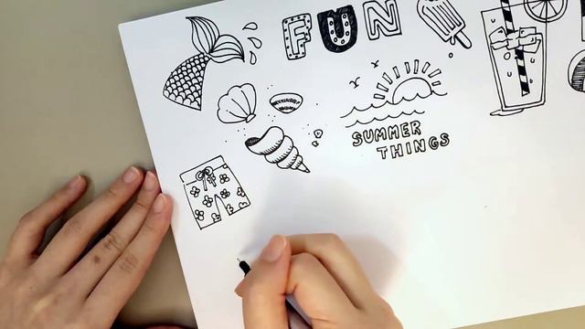 Doodle Arts|Summer Theme Cute and Simple Drawing|Step by Step|Milly's ...