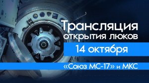 Трансляция открытия люков между кораблем «Союз МС-17» и МКС