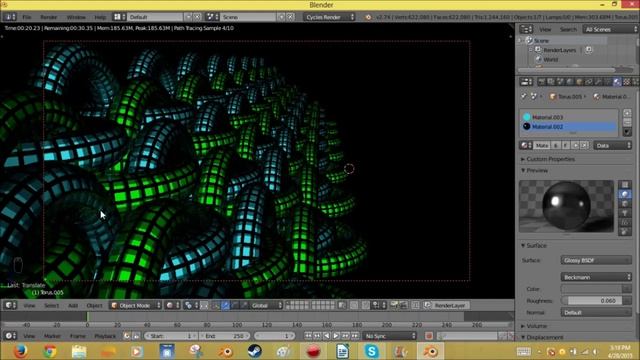 Самоучитель Blender - Абстрактная неоновая цепь (Cycles) (Blender Tutorial - Abstract Neon Chainmail