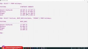 NEXT_DAY LAST_DAY MONTHS_BETWEEN Functions in SQL || Lesson 68 || DBMS || Learning Monkey ||