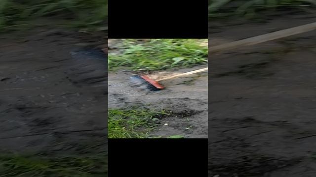 Удалить  воду с дорожки.