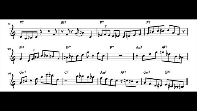Barry Harris  No Name Blues Solo Transcription