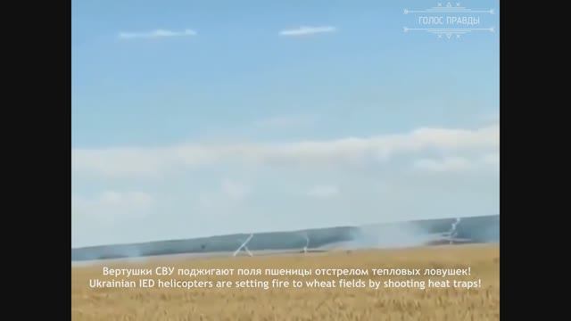 Украинские военные жгут поля пшеницы в Херсоне. Ukrainian military burn wheat fields in Kherson.