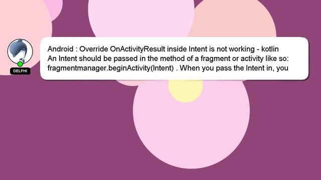 Android : Override OnActivityResult inside Intent is not working - kotlin – смотреть онлайн ...