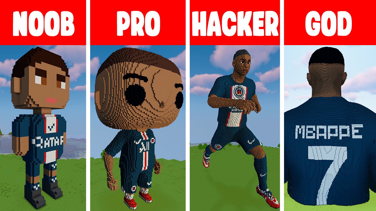 Майнкрафт Килиан Мбаппе Строительный челлендж - Нуб против Про против Хакера против Бога / Анимация