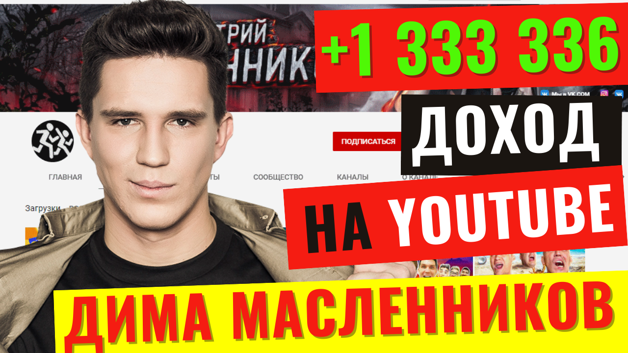 Канал Дима Масленников. Заработок с видео на Ютуб. Итоги за 2021 год.