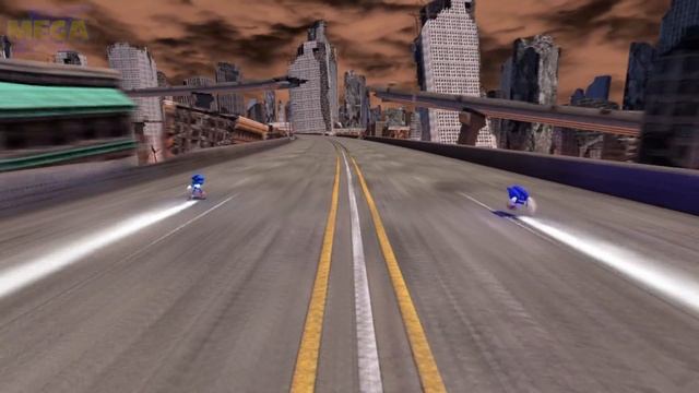 Who is faster_ Movie Sonic vs. Modern Sonic Racing(1080P_HD).mp4