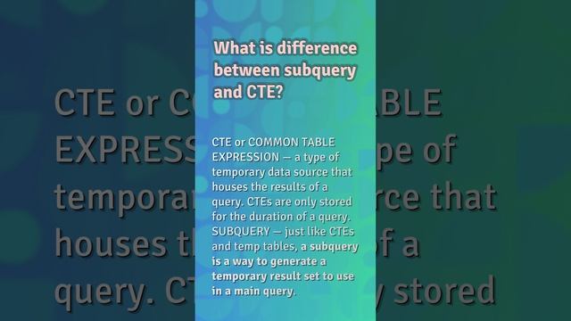 What is advantage of CTE in SQL Server | – смотреть онлайн видео от ...