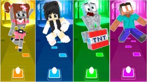 Monster School: DANCING ROAD COLOR BALL RUN ALL EPISODES - Minecraft Animation