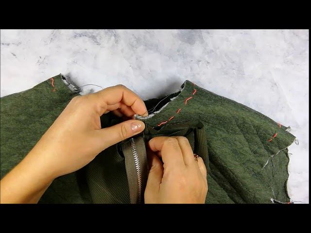 Пришиваем молнию и воротничок в трикотажном платье