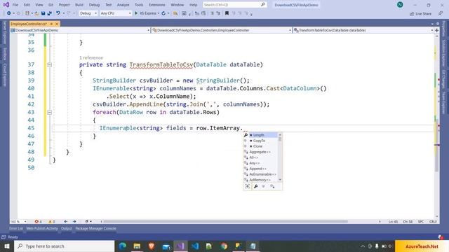 Web API Download File c | Download CSV File | Data table to CSV | Web API Return File – смотреть ...