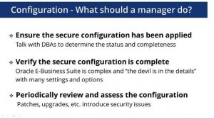 The Manager's Guide to Securing the Oracle E-Business Suite