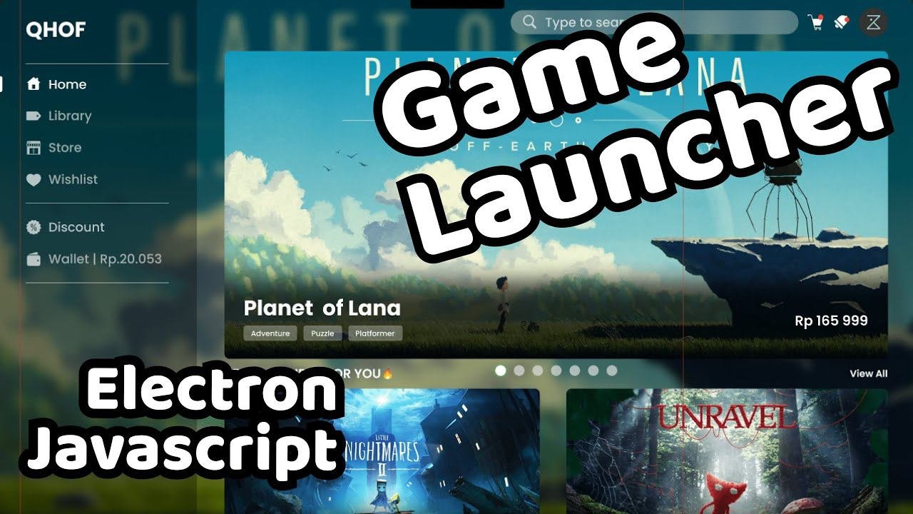 Разработка game launcher на Electron и JS. Figma.