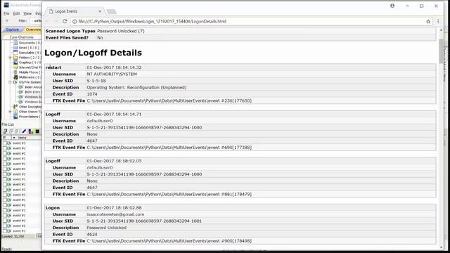 Parsing Event Log Files with Python and AccessData FTK – смотреть ...