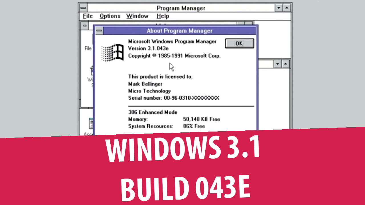 Windows 3.1 build 043e