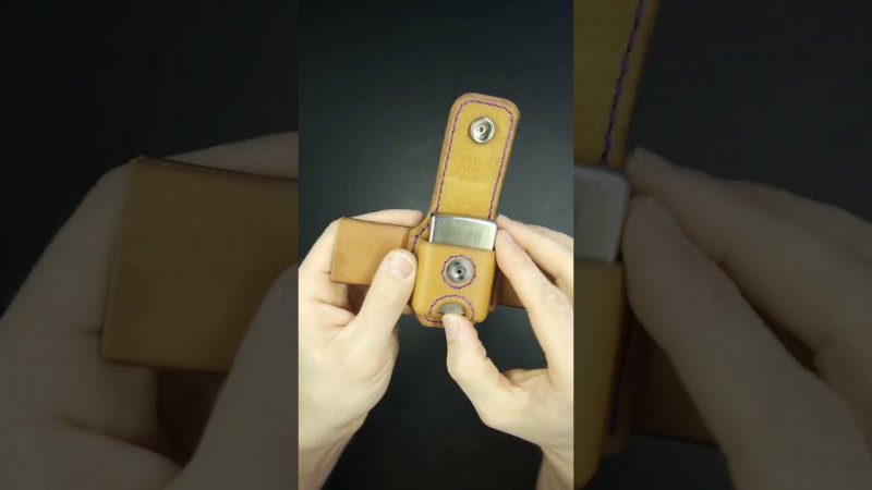 leather pattern Zippo belt case from Woolenpaw