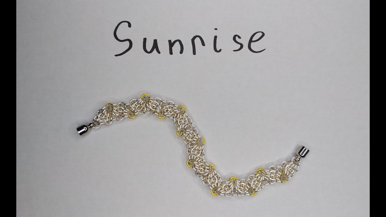 Кольчужное плетение Sunrise. Красивый браслет из проволоки своими руками.