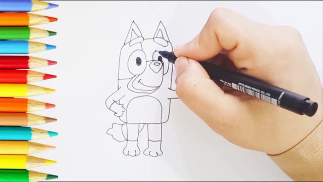 Easy Bluey Drawing|| Haw to Draw Bluey - смотреть видео онлайн от ...