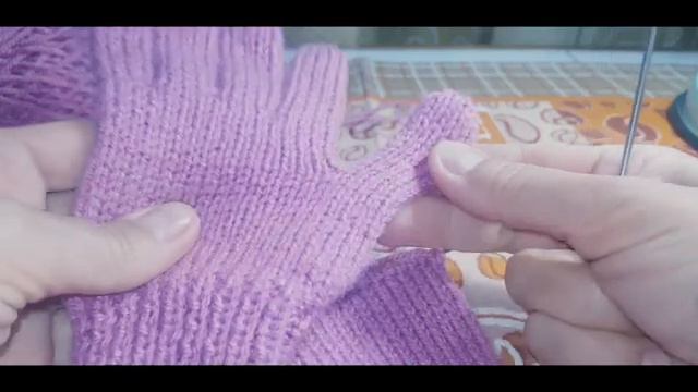 Перчатки на двух спицах, МК