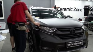 honda - оклейка матовой черной пленкой