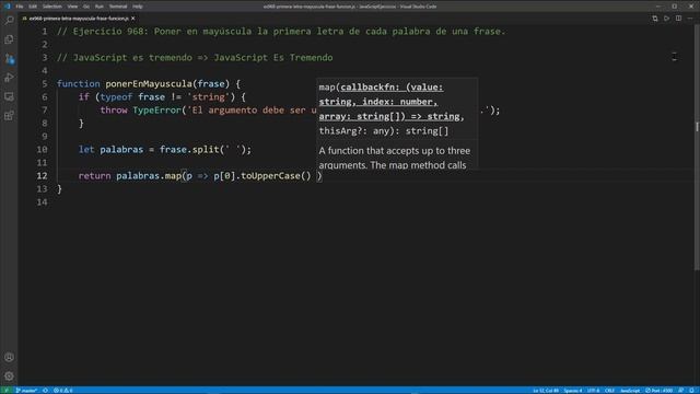 JavaScript - Ejercicio 968: Poner en Mayúscula la Primera Letra de Cada ...
