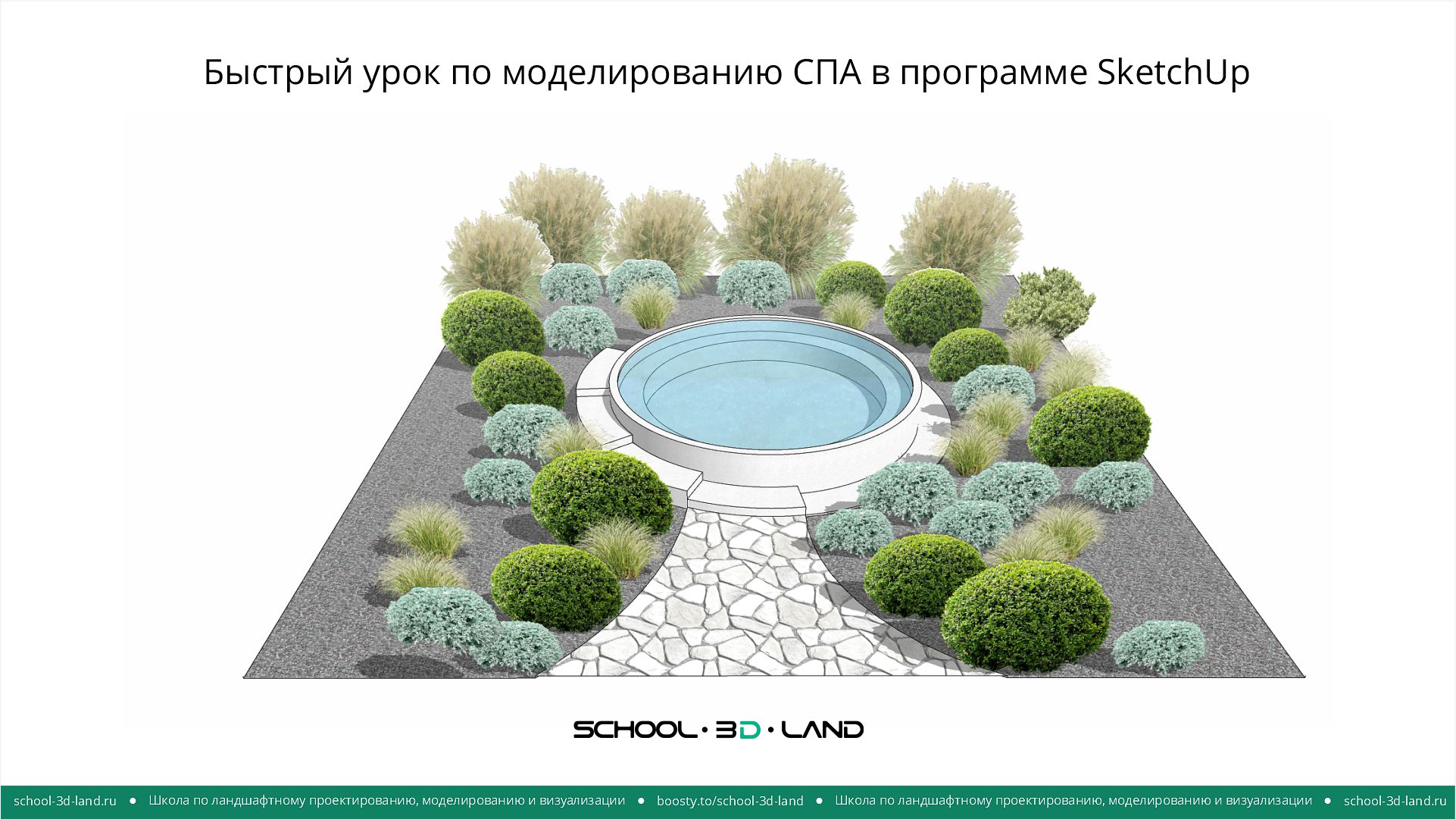 SU14. Быстрый урок по моделированию СПА в программе SketchUp