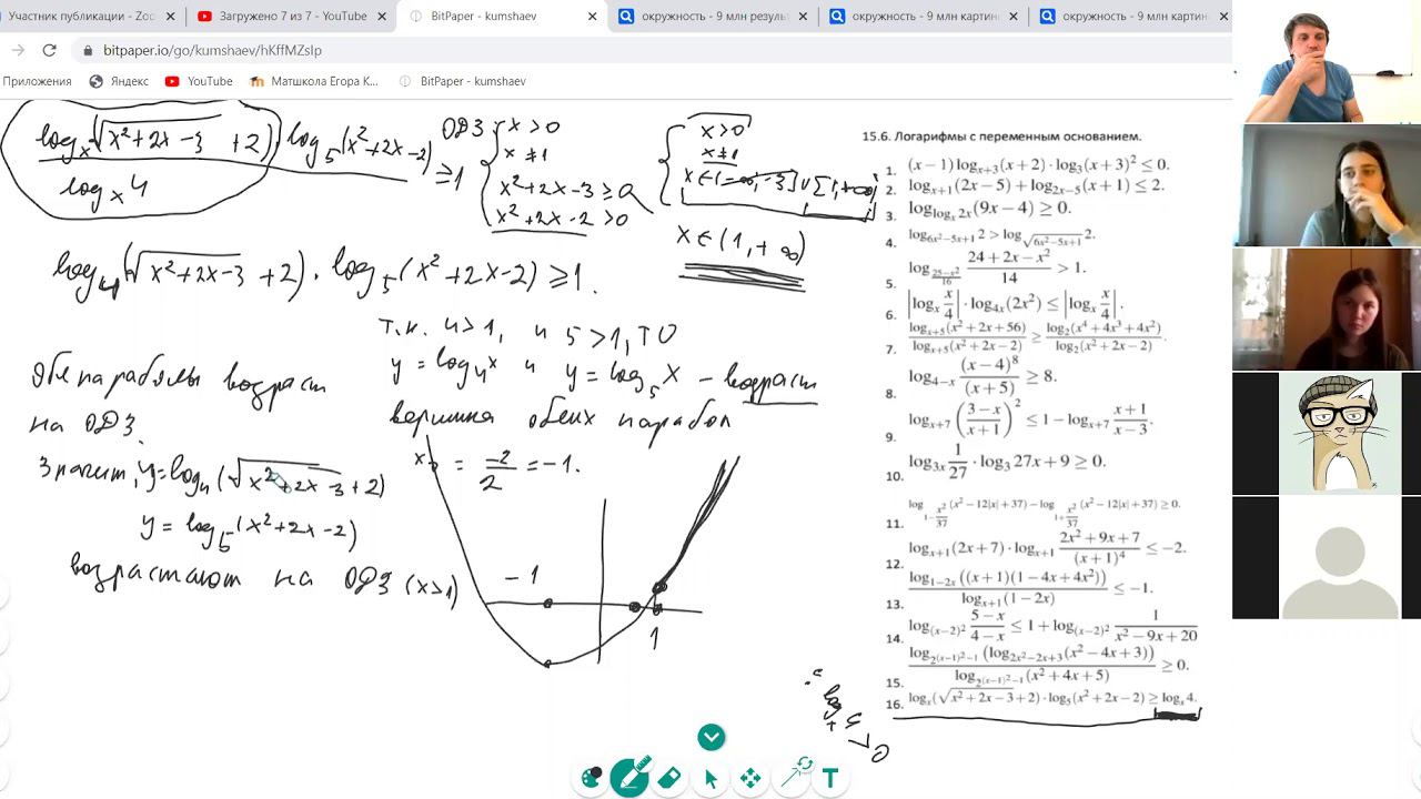 #15 6 16 Неравенство  Логарифмы с переменным основанием