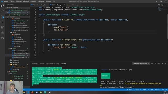 12 - Live Coding : Gérer les rôles utilisateurs avec Symfony 4 – смотреть онлайн видео от ...