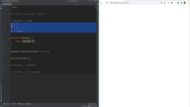 9 PHP Return, Declare & Tickable Statements - Full PHP 8 Tutorial