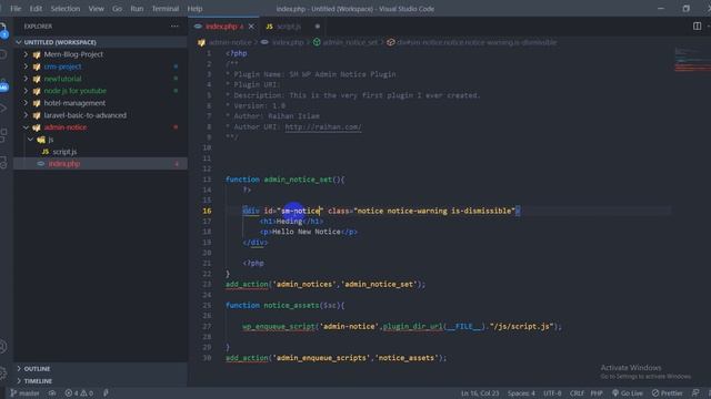 WordPress Admin Notice Plugin Development Tutorials Bangla 154 notice handle in js – смотреть ...