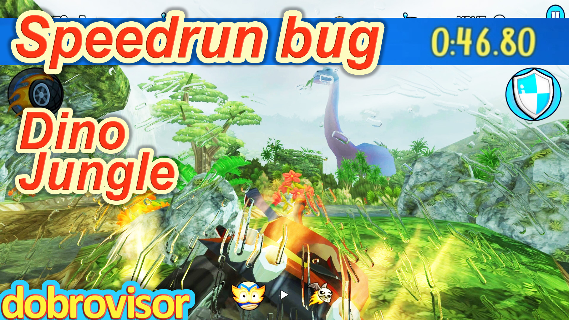 Beach Buggy Racing Glitch Speedrun Dino Jungle 0:46:80 | Racing Динозавровые Джунгли Мировой Рекорд