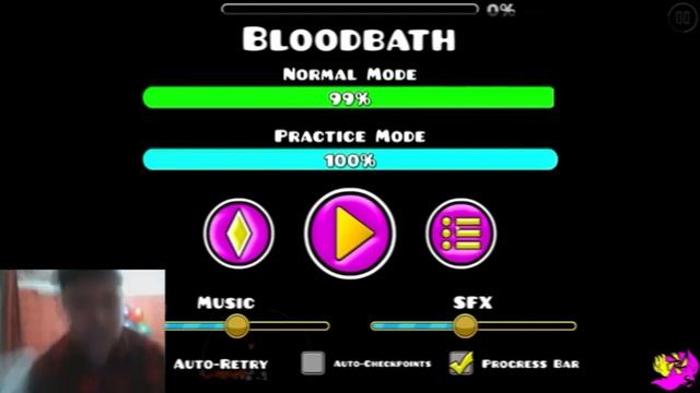 Komputersem, когда прошёл Bloodbath на 99% в игре Geometry Dash ...