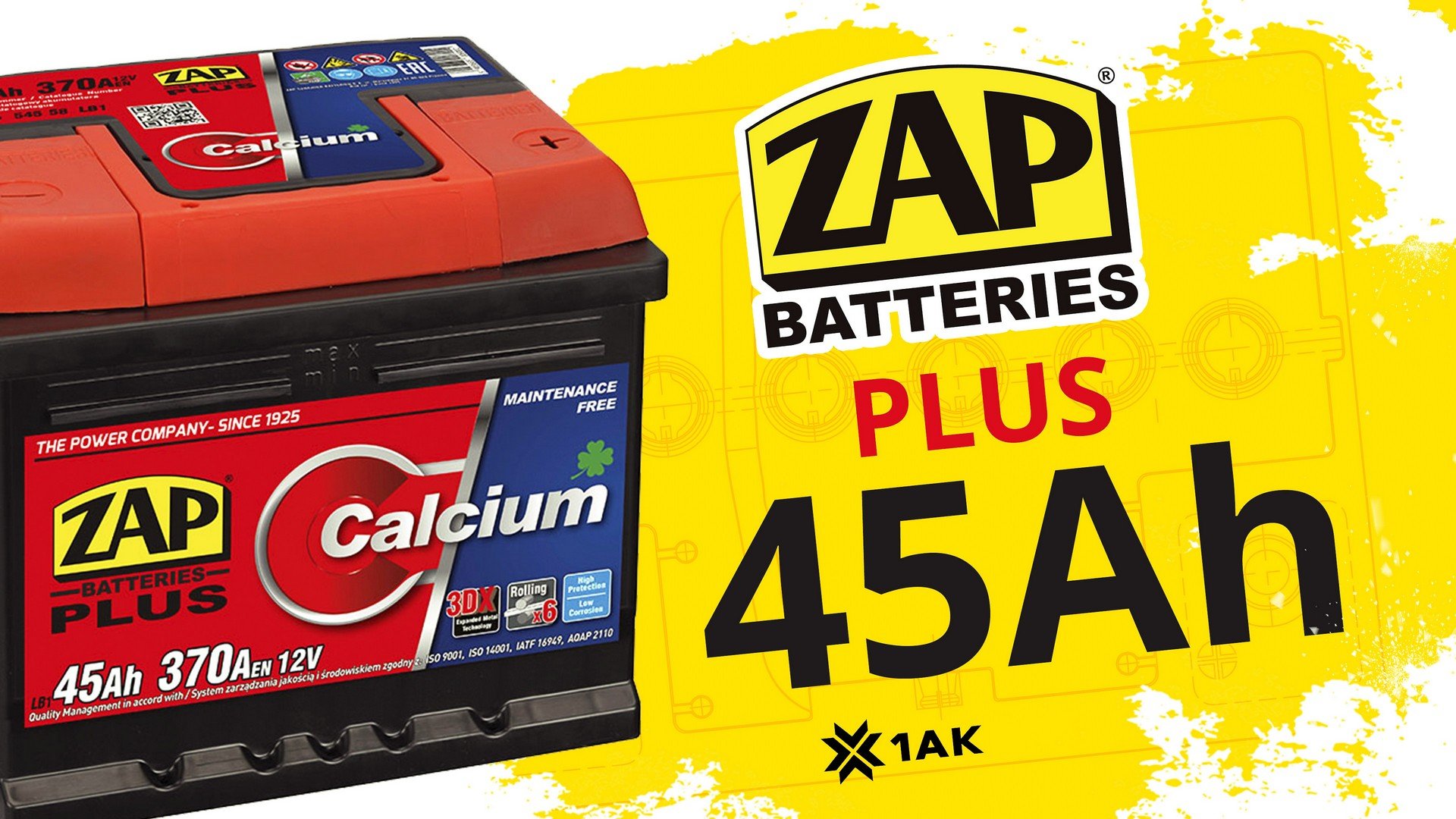 Zap Plus (45 A/h), 360A R+: технические характеристики аккумулятора