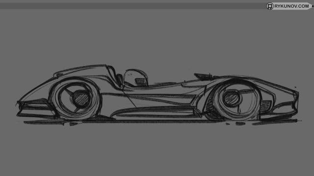 Скетчим открытые спортивные автомобили.