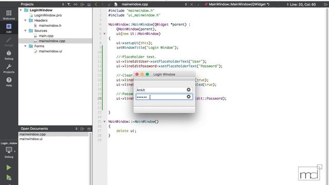 QLineEdit |Set password Mode |Set icon |Enable clear button|Placeholder Text |(Qt C++ Tutorial ...