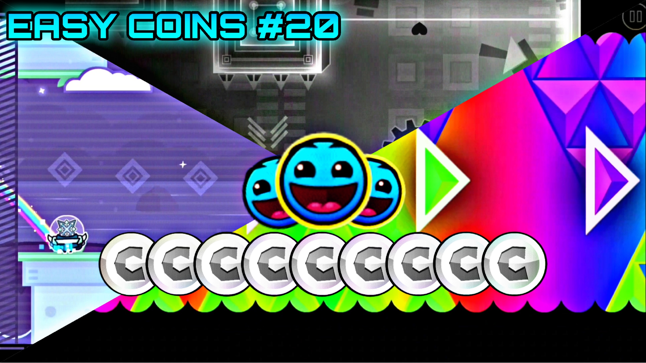 EASY COINS #20: Leinad by EDG4RGD, Greyscaled by vonic, Never Be Alone by purzin | Geometry Dash