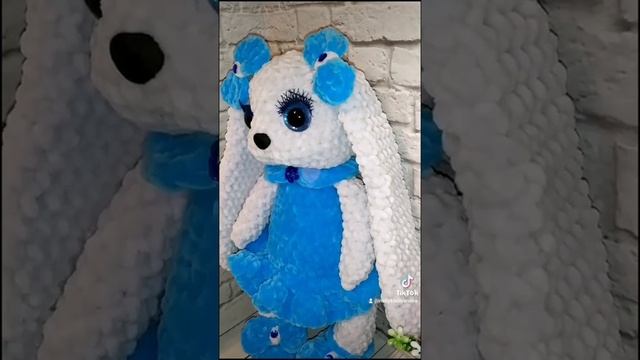 Зайка амигуруми ручной работы 36 см.