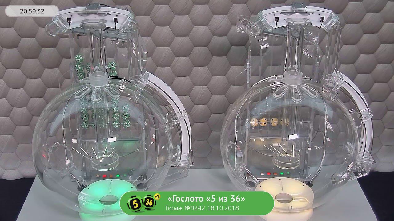 Столото представляет | Лотерея «Гослото «5 из 36». Тираж № 9242 от 18.10.2018 г.