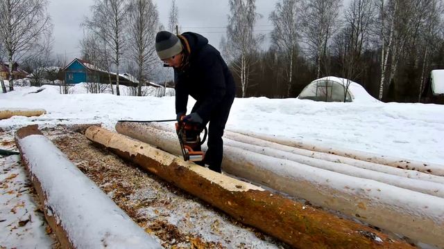 ХОЧУ ПОСТРОИТЬ ДОМ, НАЧИНАЮ ШКУРИТЬ БРЁВНА