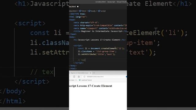 Javascript Lesson 17-Create Element