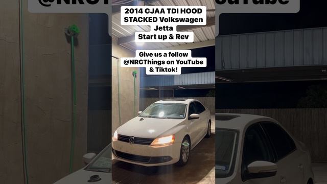 Startup and #rev for this #rowdy little car and little #turbo. Hood #stacked #TDI Volkswagen #jetta