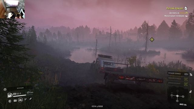 SnowRunner забрал малый прицеп в лесу везу на стоянку