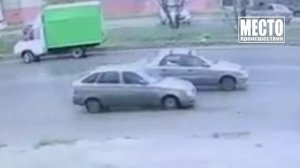 Не успел обогнать Ланос. ДТП на Упита.