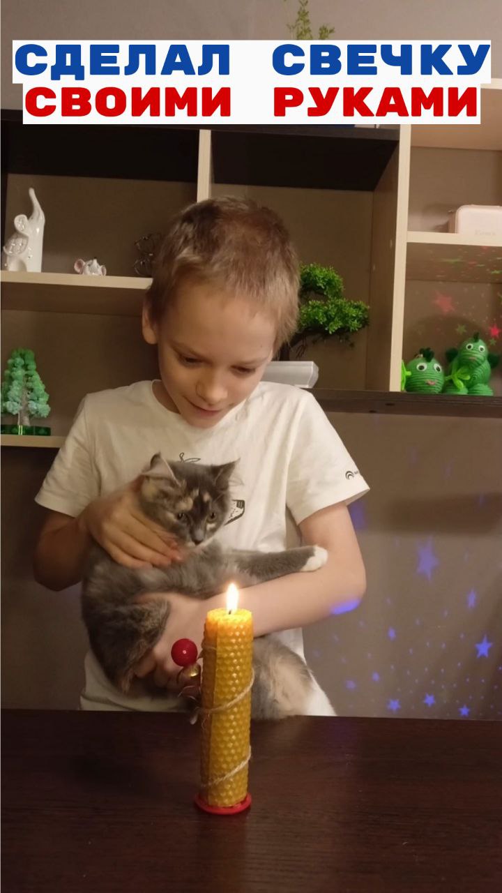 Как СДЕЛАТЬ СВЕЧКУ своими руками? Реакция кошечки ДЫМКИ в конце..