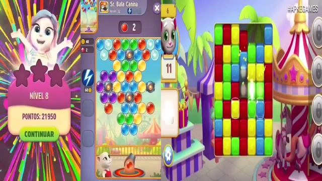 Talking Tom Fun Fair vs Talking Angela color splash vs Talking Tom ...