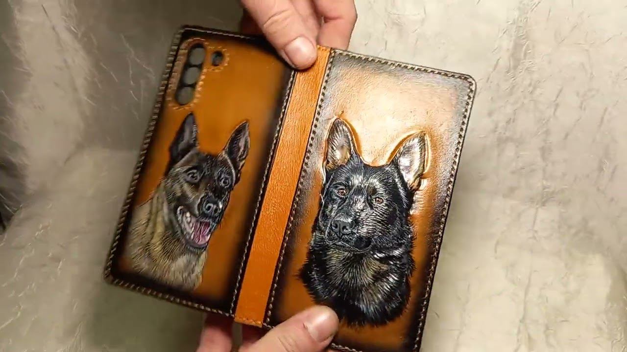 Чехол-книжка для смартфона. Изделия из кожи. СКСтиль. Видео обзор чехла-книжки: Для девушки-кинолога